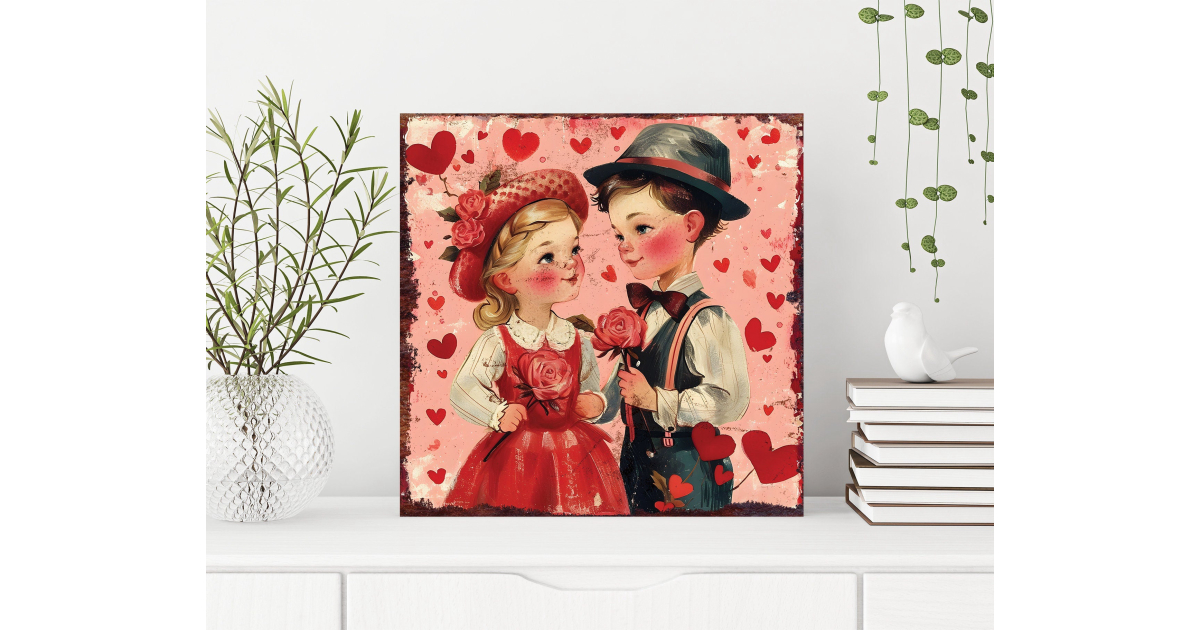 Made In USA | 12in Square Valentine's Day Art, Valentine's Day Wall Art ...