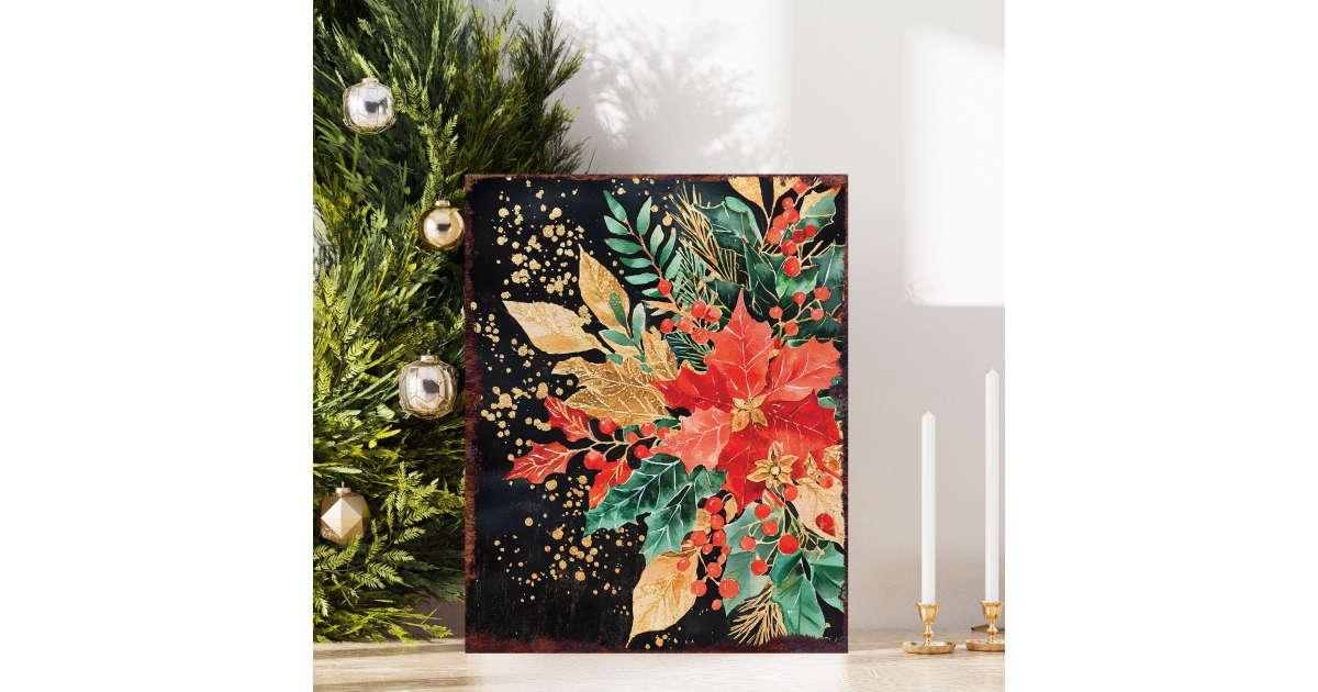 Made In USA | 15in Christmas Botanical Table Decor | Holiday Tabletop ...