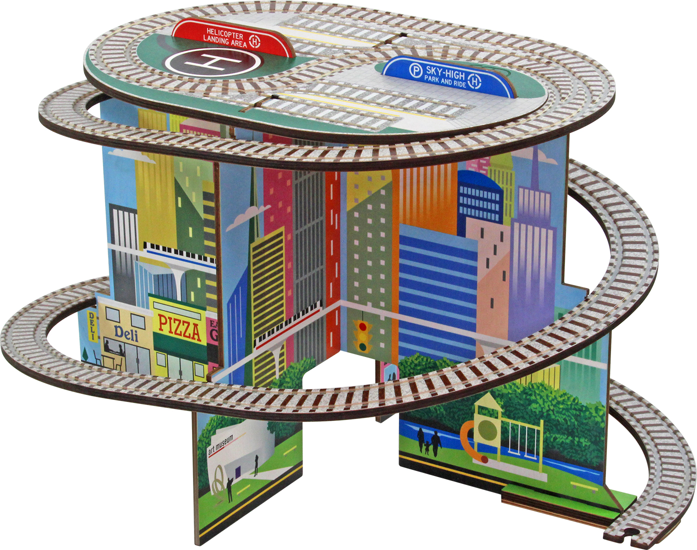 Made In the USA | Mountain Spiral Railway Printed Table Top Spiral
