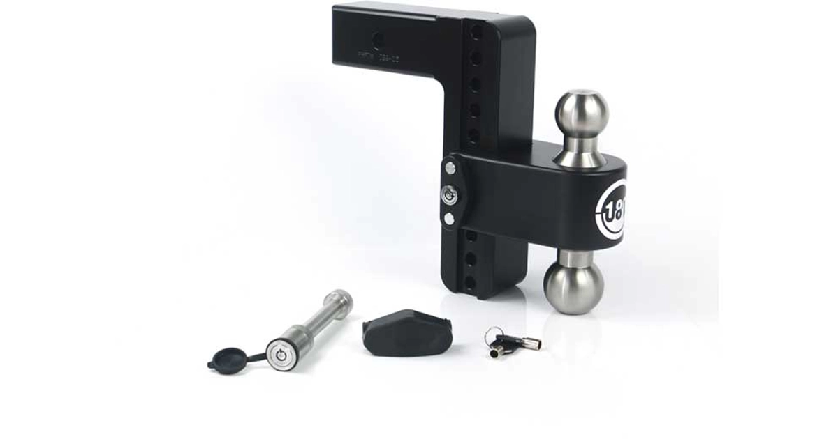Made In USA | Cerakote 8-Inch Drop 2-Ball Hitch, 2.5-Inch Shank