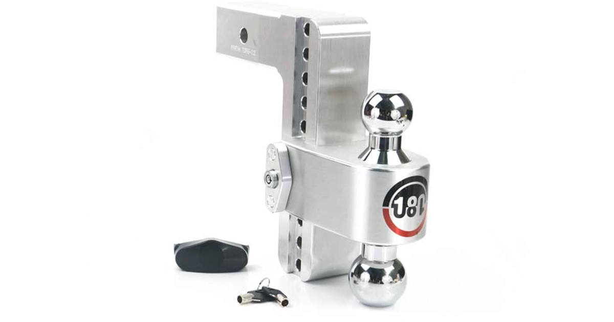 Made In USA | 180 Turnover 8-Inch Drop Hitch with Dual Chrome Balls