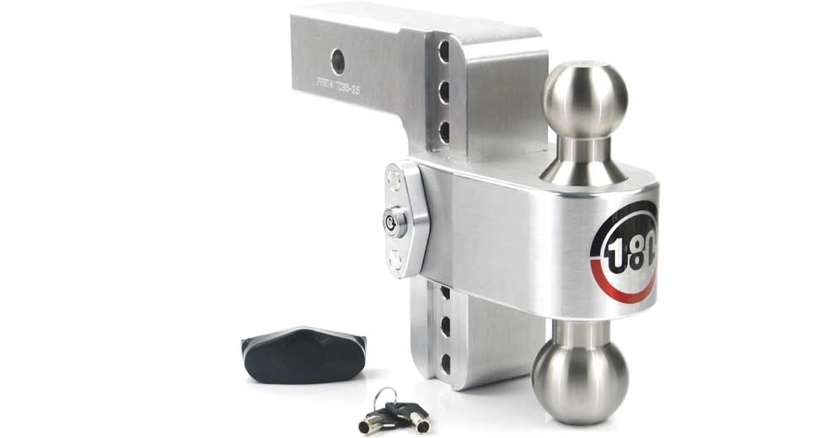 Made In USA | 6-Inch Adjustable Dual-Ball Drop Hitch, 2.5-Inch Shank