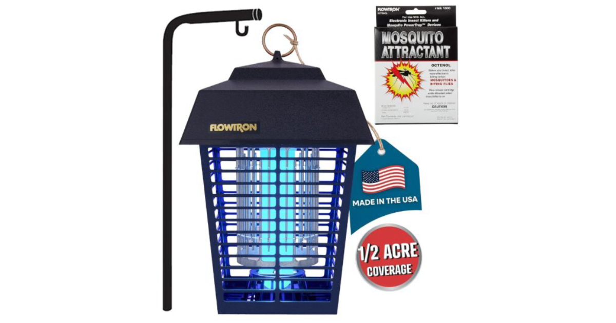 Made In USA | Flowtron 1/2 Acre Bug Zapper with Flowtron L-Shaped ...