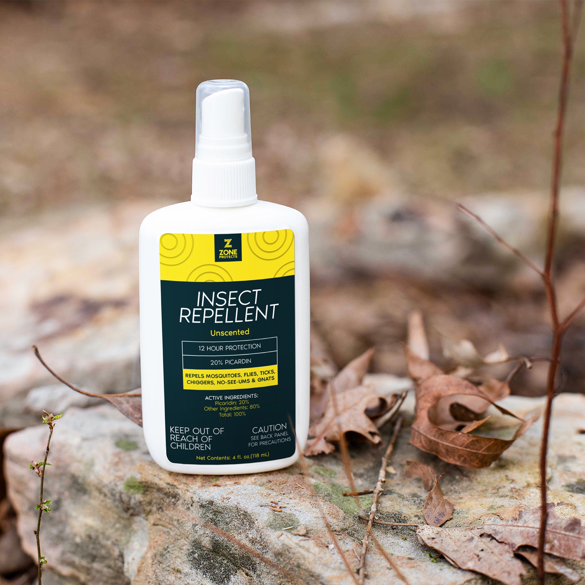 Made In the USA | Zone Protects Unscented Insect Repellent Spray, 4oz