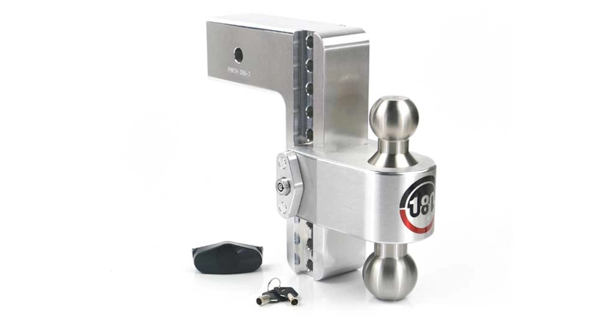 Made In USA | 8in Drop Adjustable Hitch, 3in Shank, 8K/21K Dual Ball