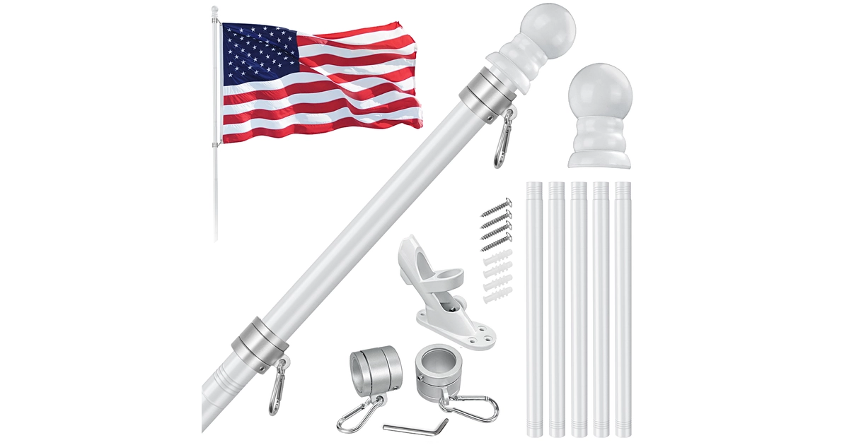 Made In USA | 3x5 Nylon American Flag White Bundle Kit