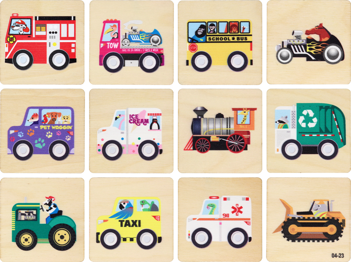 Made In the USA | Vehicles Memory Tiles