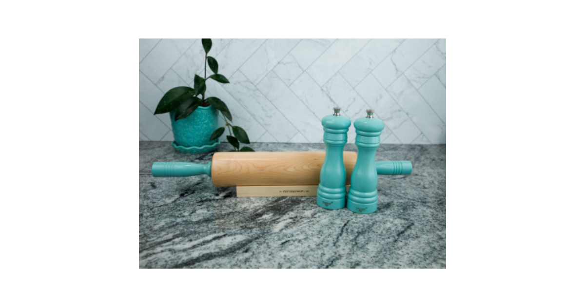 Made In USA | 6" FEDERAL SALT & PEPPER MILL SET, ROLLING PIN & CRADLE ...