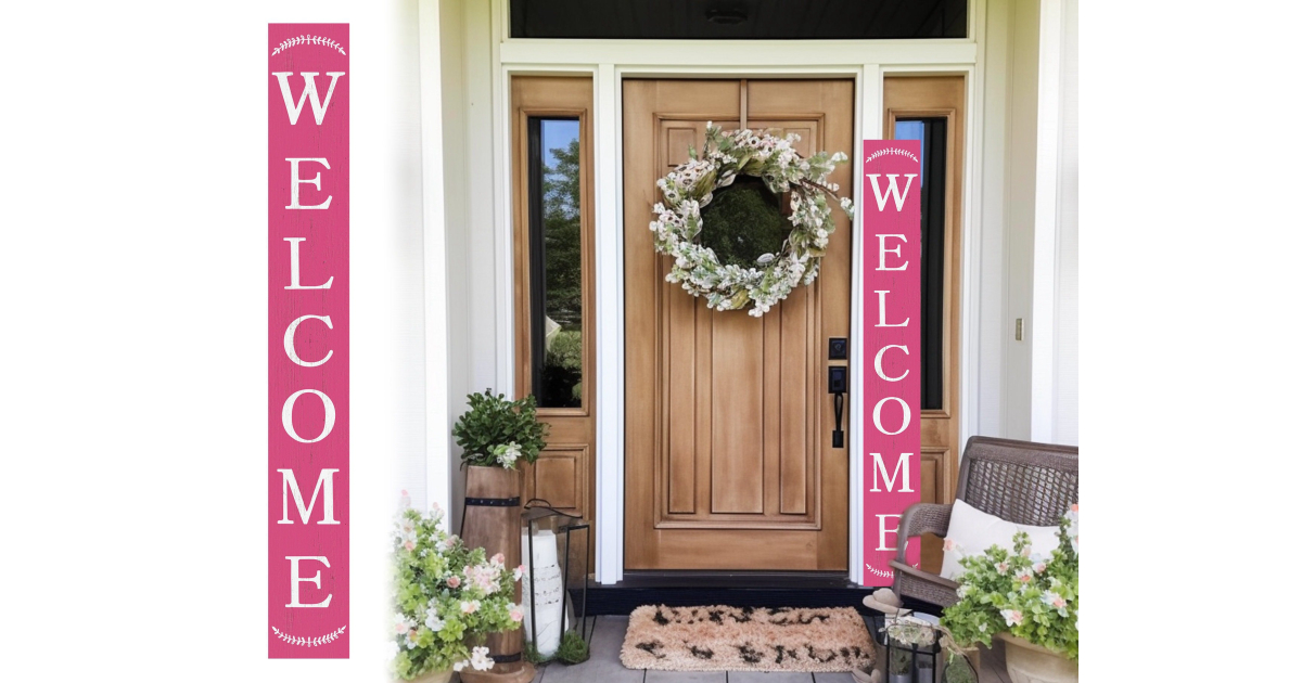 Made In USA | 72-inch Honeysuckle Outdoor Welcome Sign | Rustic Front ...