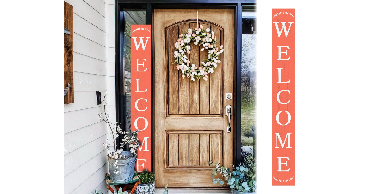 Made In USA | 72in Coral Outdoor Welcome Sign | Rustic Sign | Front ...