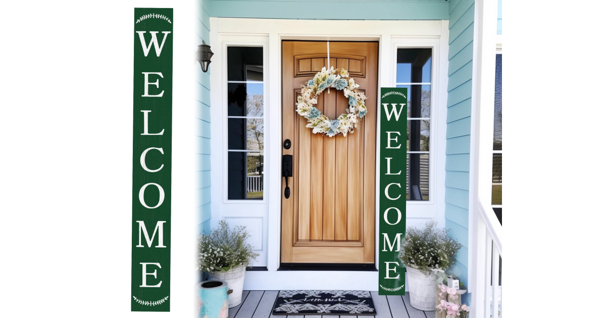 Made In USA | 72in Jungle Green Outdoor Welcome Sign | Rustic Welcome ...