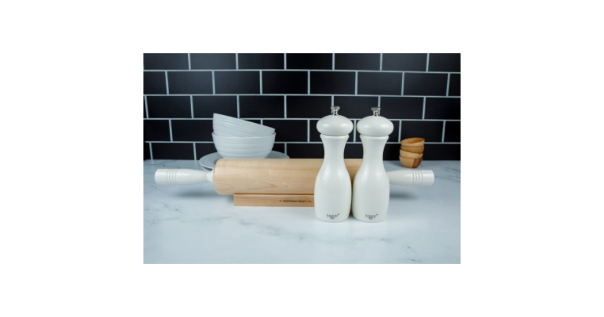 Made In USA | 7" MARSALA SALT & PEPPER MILL SET, ROLLING PIN & CRADLE ...