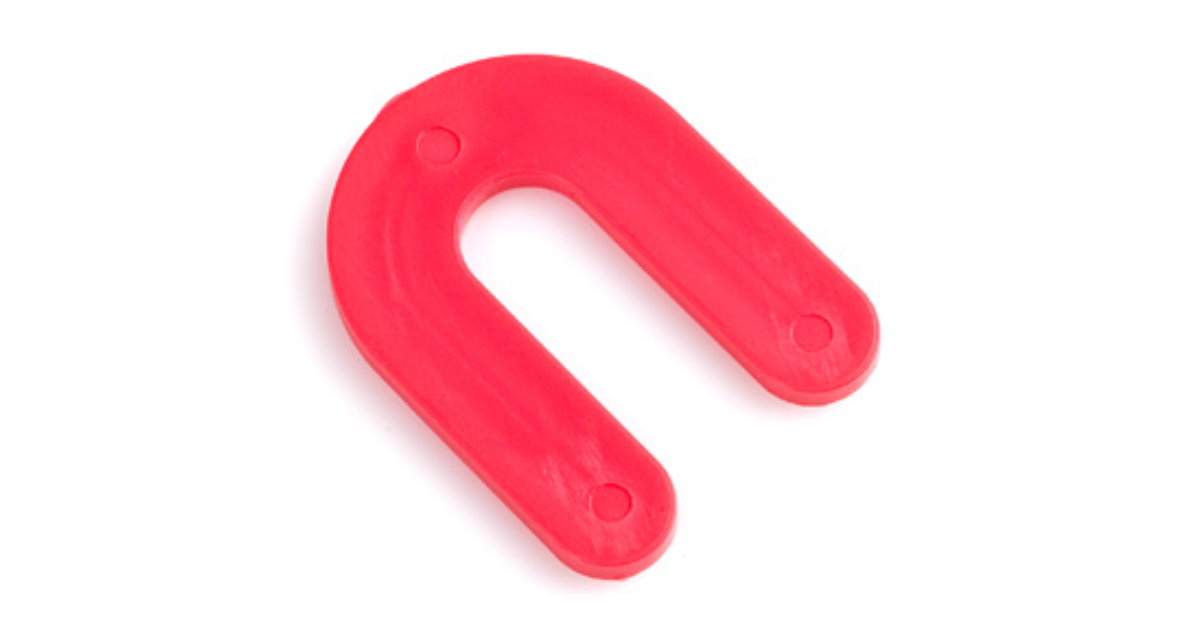 Made In USA | 1-1/2" x 2" x 1/8" Red Horseshoe Shim 1000 Pack