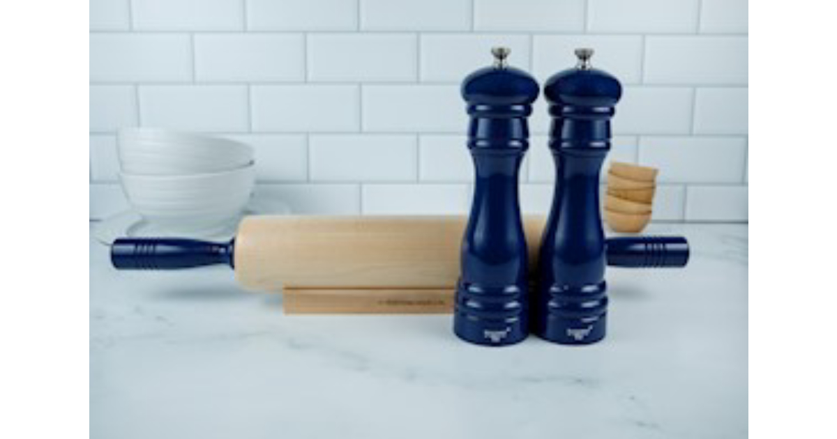 Made In USA | 8" FEDERAL SALT & PEPPER MILL SET, ROLLING PIN & CRADLE ...