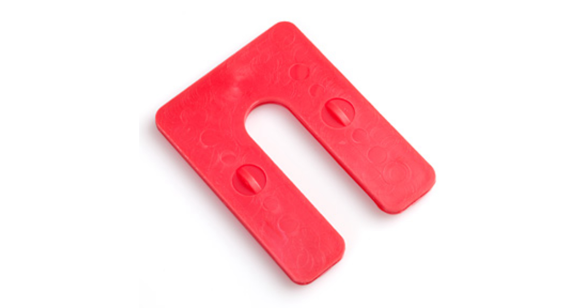 Made In USA | 3" x 4" x 1/8" Red Interlocking Shims 500 Pack