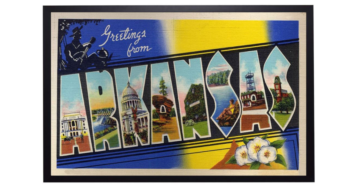 Made In USA | Arkansas State Postcard