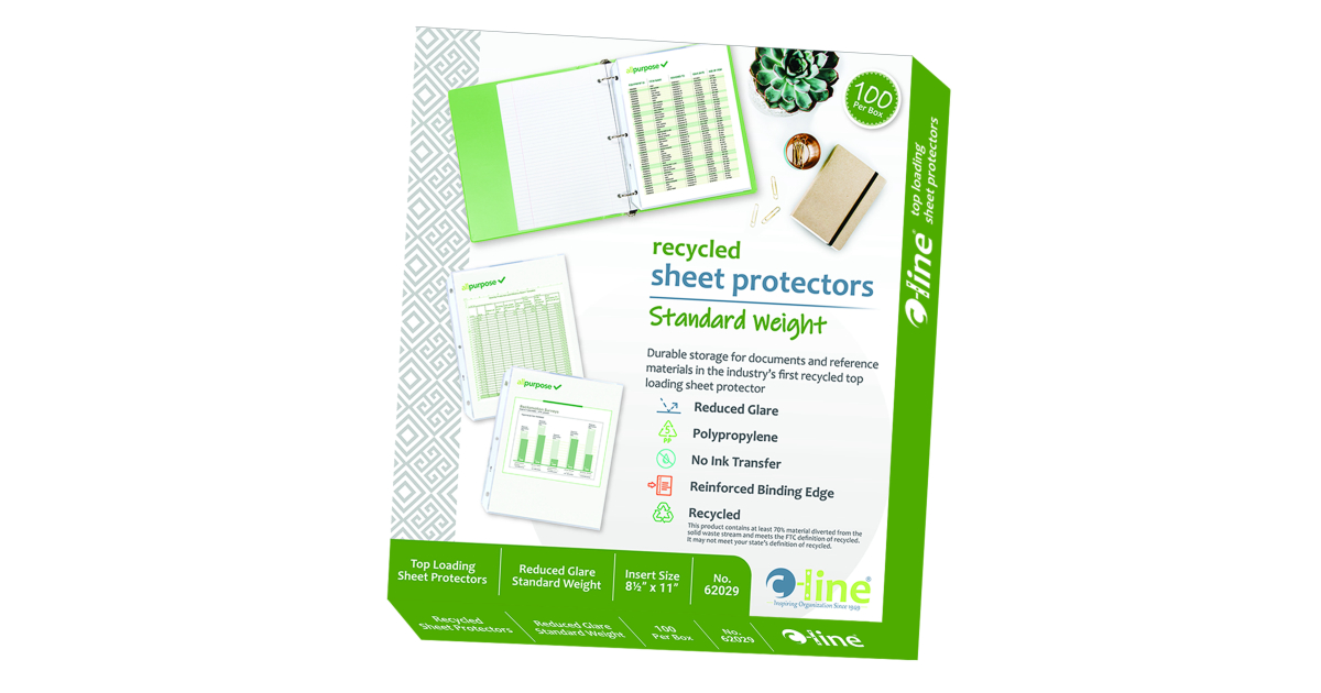 Made In USA | Recycled Polypropylene Sheet Protector, Reduced Glare, 8 ...