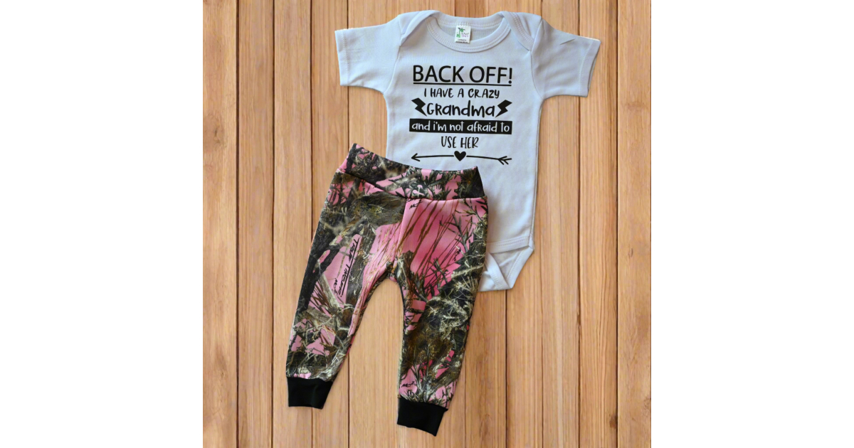 Made In USA | Back Off I Have a Crazy Grandma Pink Two Piece Pant Set