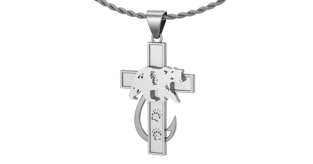 Made In USA | Bear Hunting Necklace "Hunting, Faith & Fishing"