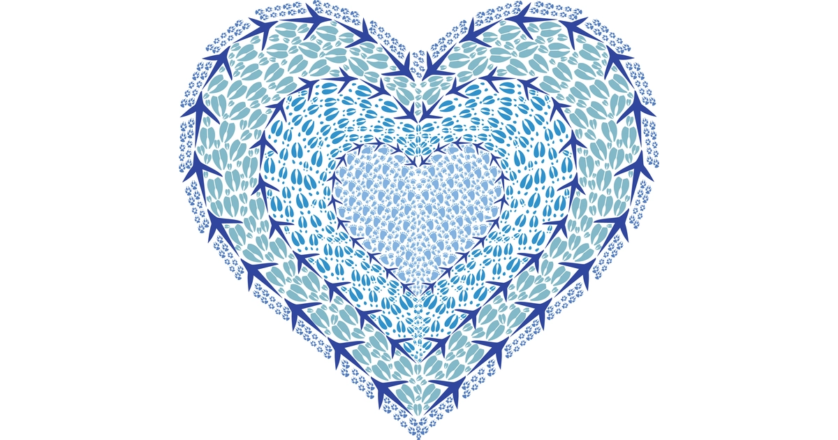 Made In USA | Blue Heart Vinyl Sticker