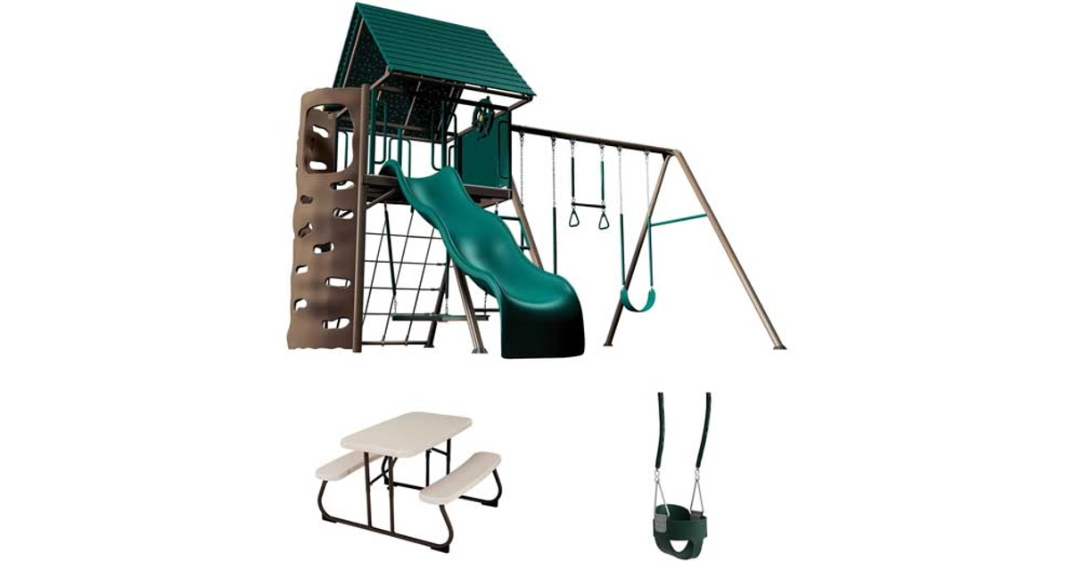 Made In USA | Backyard Adventure Swing Set with Toddler Bucket and ...