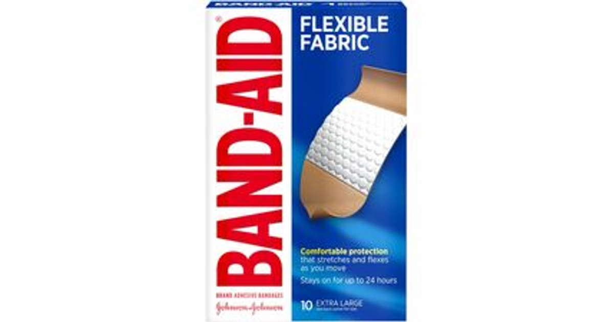 Made In USA | Band-Aid Flexible Fabric Adhesive Bandages - Extra Large ...