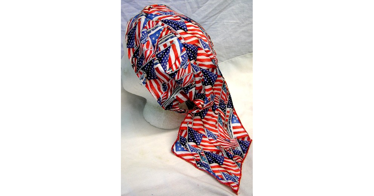 Made In USA | Tall Waving American Flags Du-rag