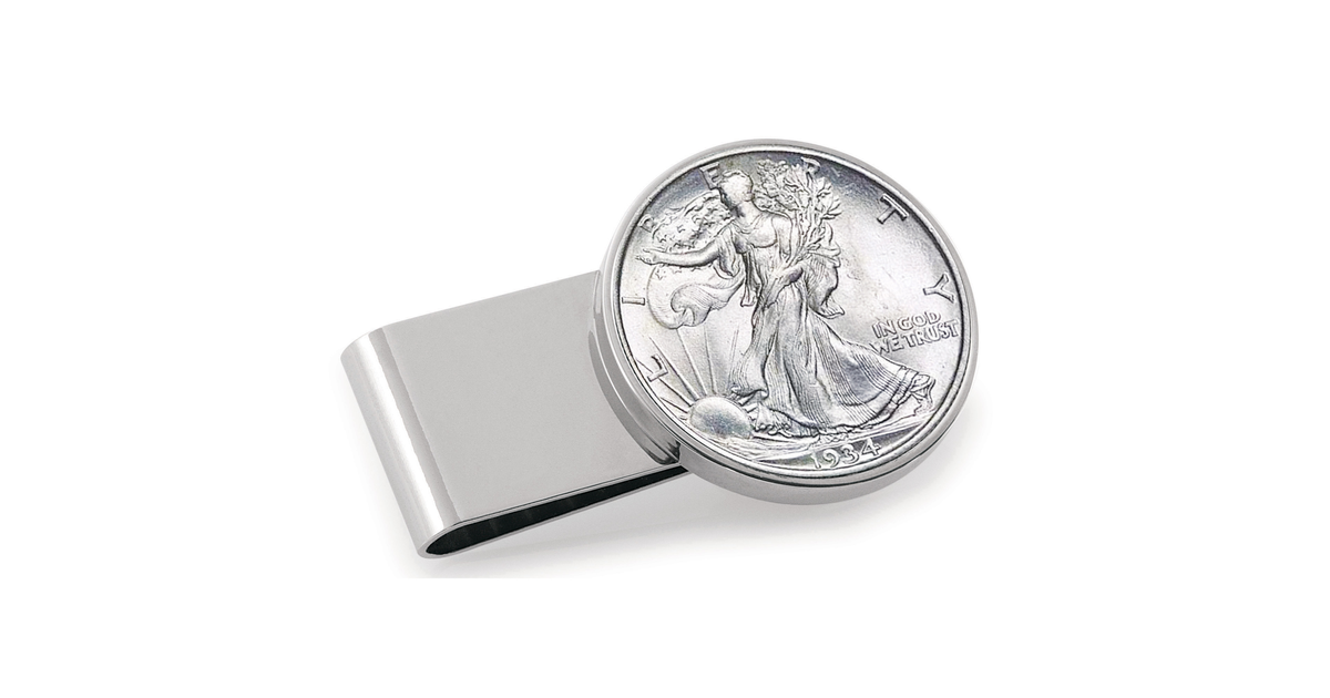 Made In USA | Silver Walking Liberty Half Dollar Stainless Steel ...