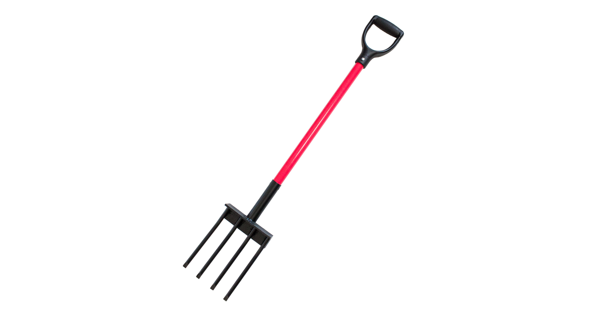 Made In USA | Bully Tools Spading Fork with Fiberglass Handle and Poly D-Grip