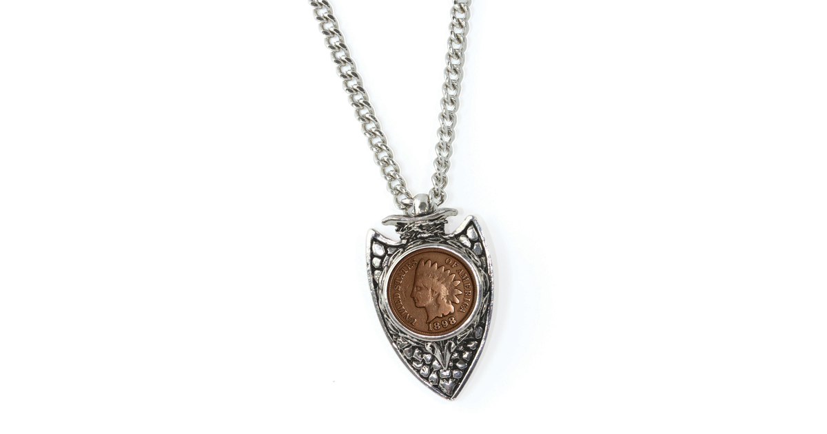 Made In USA | 1800s Indian Cent Arrowhead Men's Coin Pendant