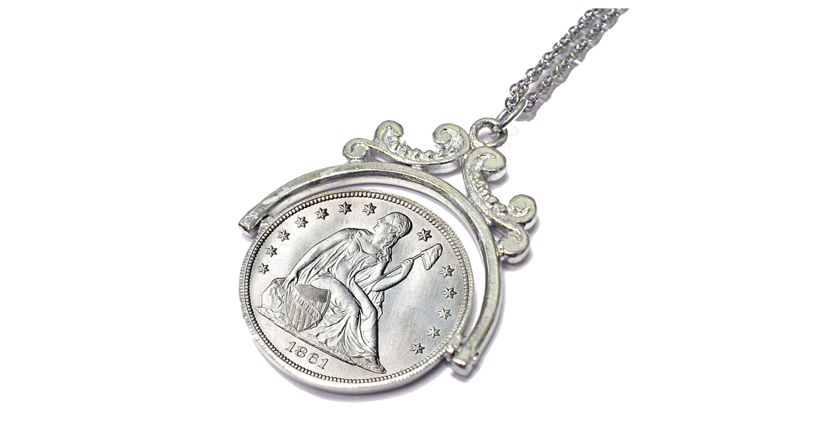 Made In USA | Civil War Silver Seated Liberty Quarter Coin Spinner Coin ...