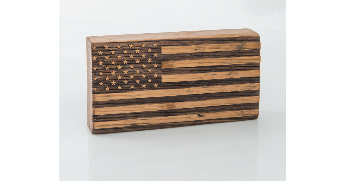 Made In USA | Desktop Bourbon Barrel Flag