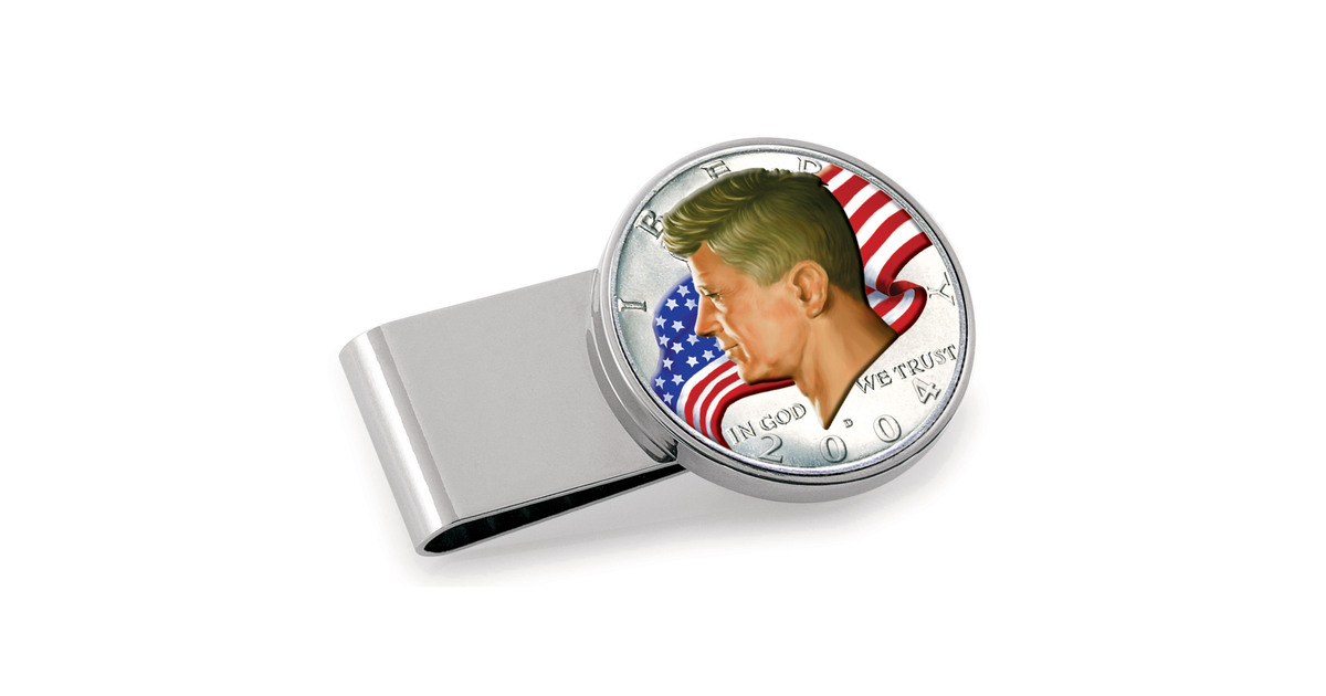 Made In USA | JFK Half Dollar Colorized American Flag Silver Tone ...