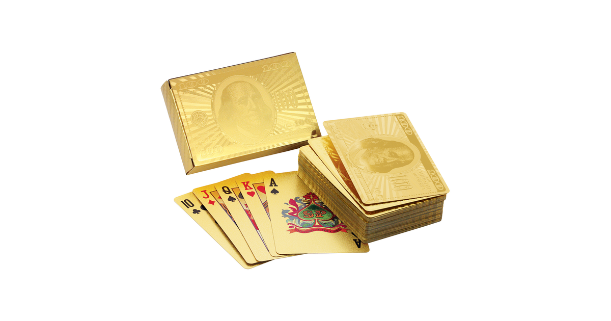 Made In USA | Ben Franklin 24 Kt Gold Foil Playing Cards