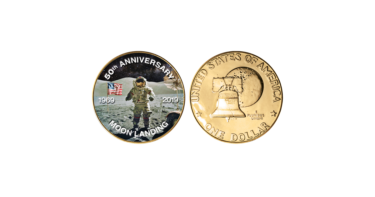 Made In USA | Moon Landing Eisenhower Colorized Bicentennial Dollar ...