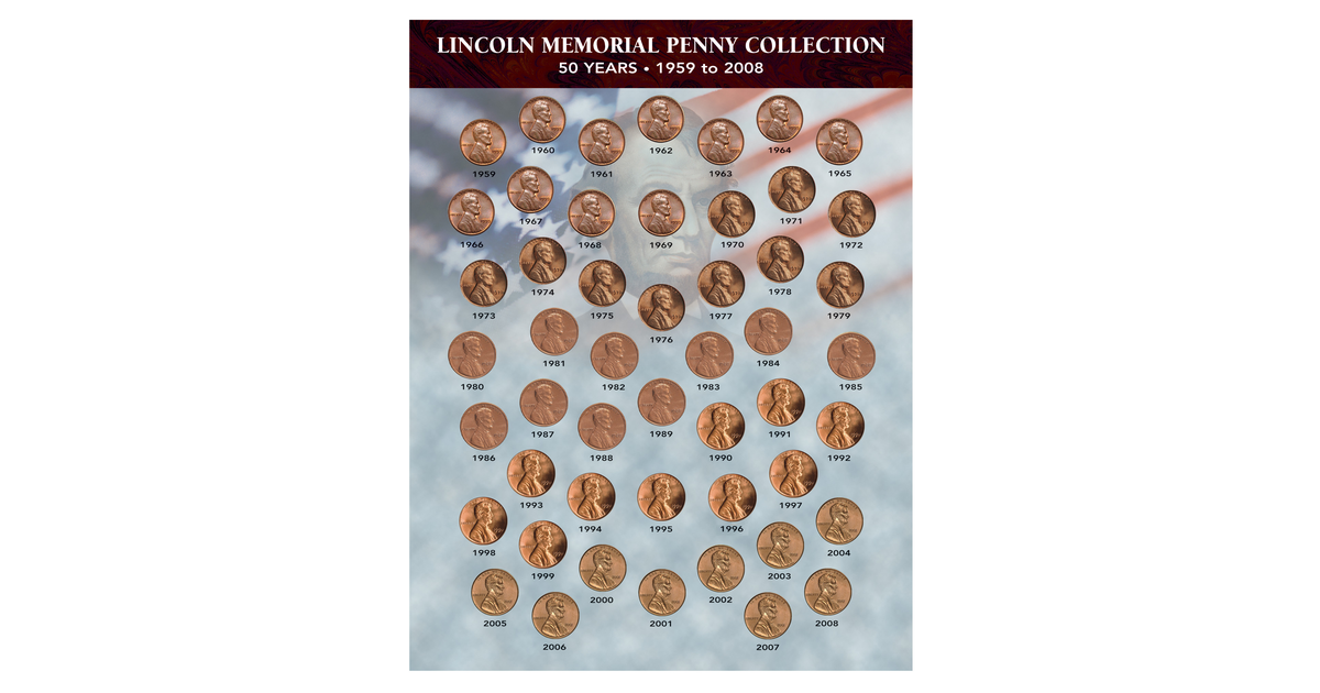 Made In USA | Lincoln Memorial Penny Collection 1959-2008