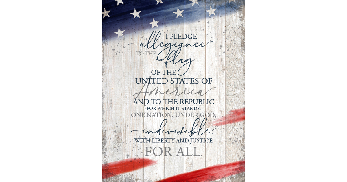 Made In USA | Pledge Allegiance to the Flag Wood Plaque with Inspiring ...