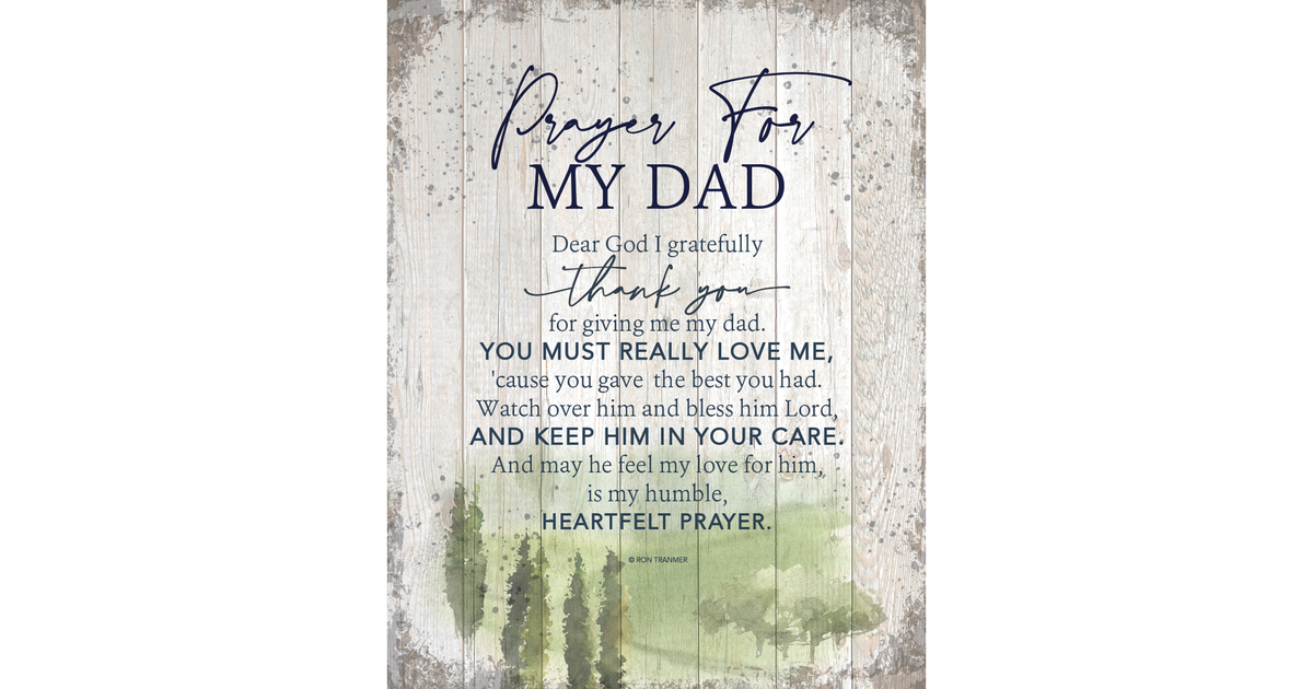 Made In USA | Prayer for My Dad Father Wood Plaque with Inspiring Quotes