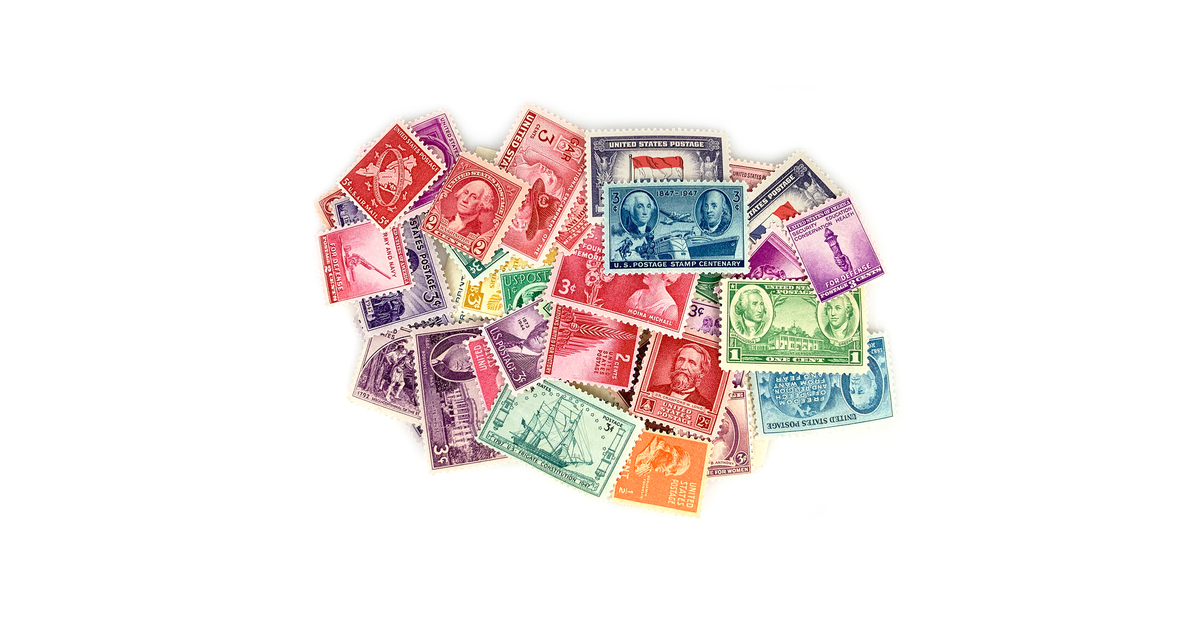 Made In USA | 40 U.S. Postage Stamps from the 1910's, 1920's, 1930's ...