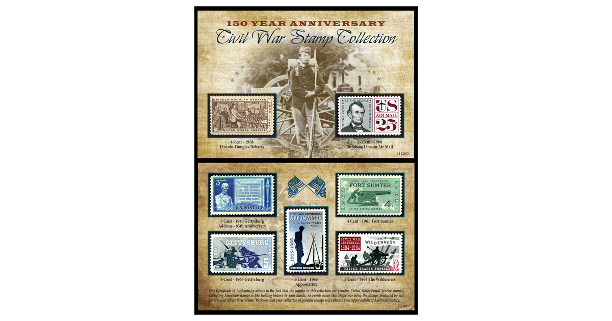 Made In USA | 150th Anniversary Civil War Commemorative Stamp Collection