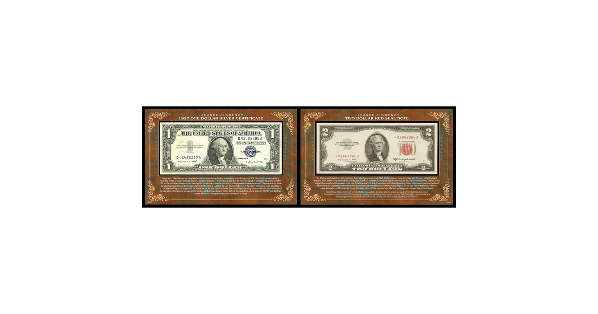 Made In USA | Scarce Currency - 1957 $1 Silver Certificate and $2 Red ...