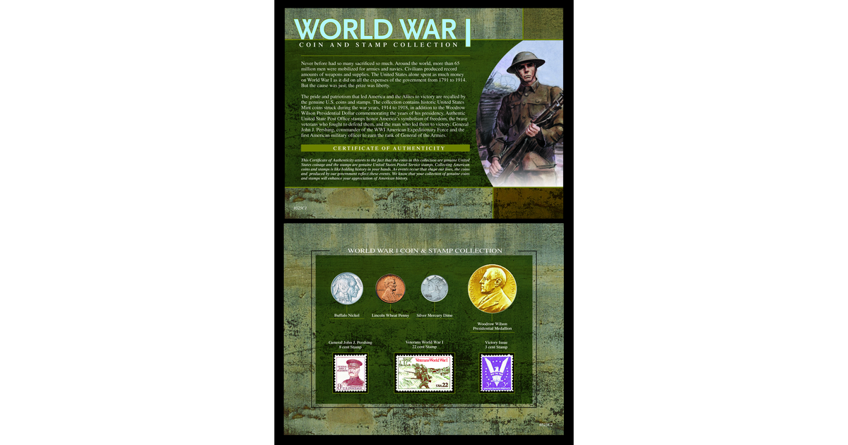 Made In USA | World War I Coin & Stamp Collection - Woodrow Wilson