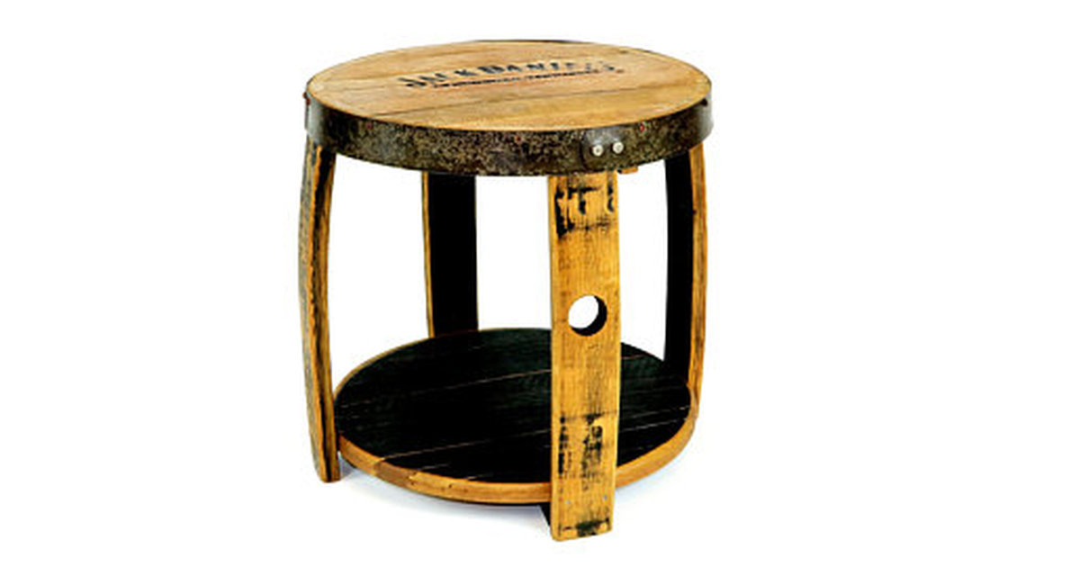 Made In USA | Whiskey Barrel Side Table