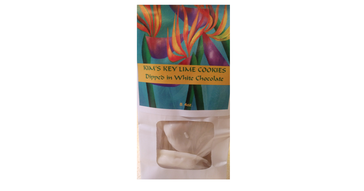 Made In USA | Kim's Key Lime Cookies Dipped in White Chocolate