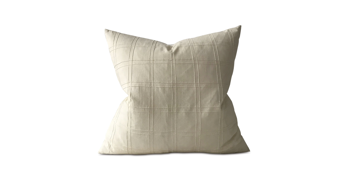Made In USA | Cream Check Euro Sham 26x26