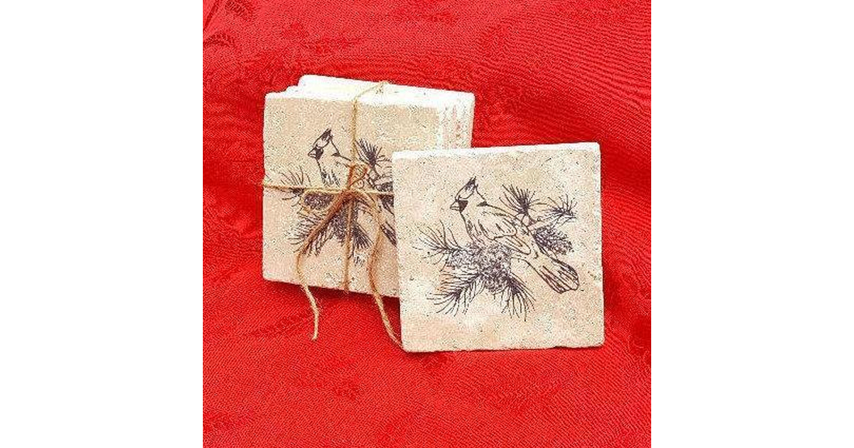 Made In USA | Christmas Cardinal Coasters