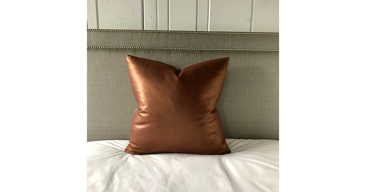 Made In USA | Metallic Bronze Throw Pillow Cover 24x24