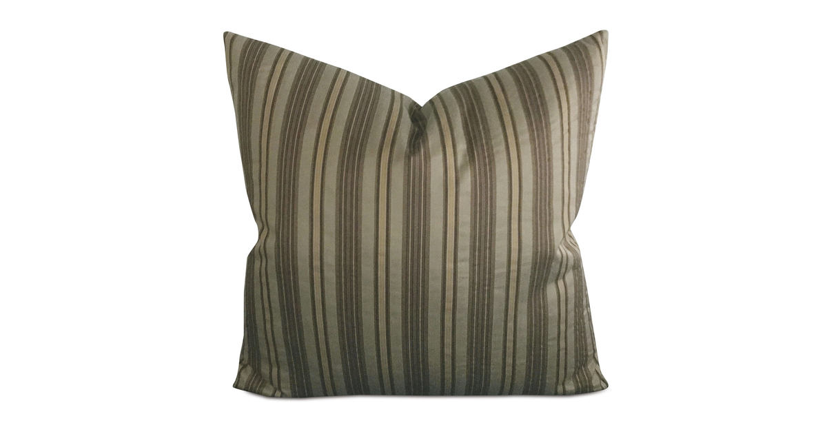 Made In USA | Silk Sage Green Metallic Stripe Throw Pillow Cover 22x22