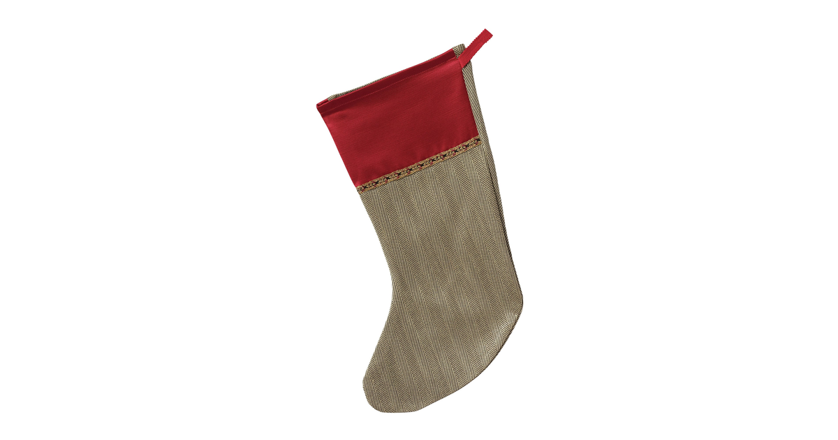 Made In USA | Traditional Woven Herringbone Christmas Stocking with ...