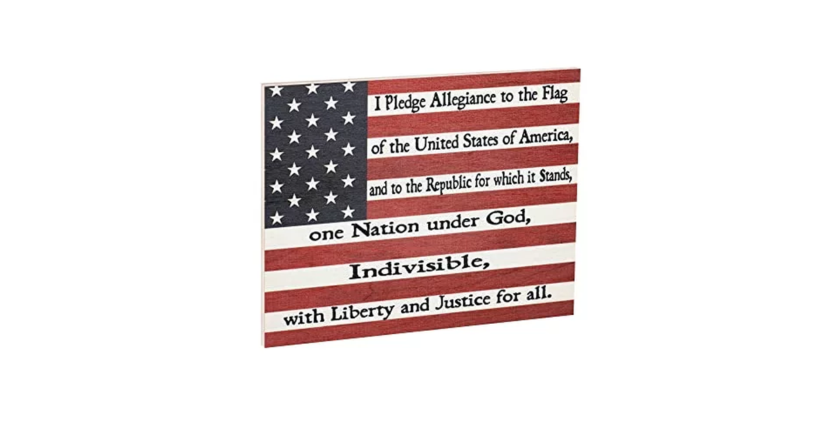 Made In USA | Pledge of Allegiance Wooden Sign